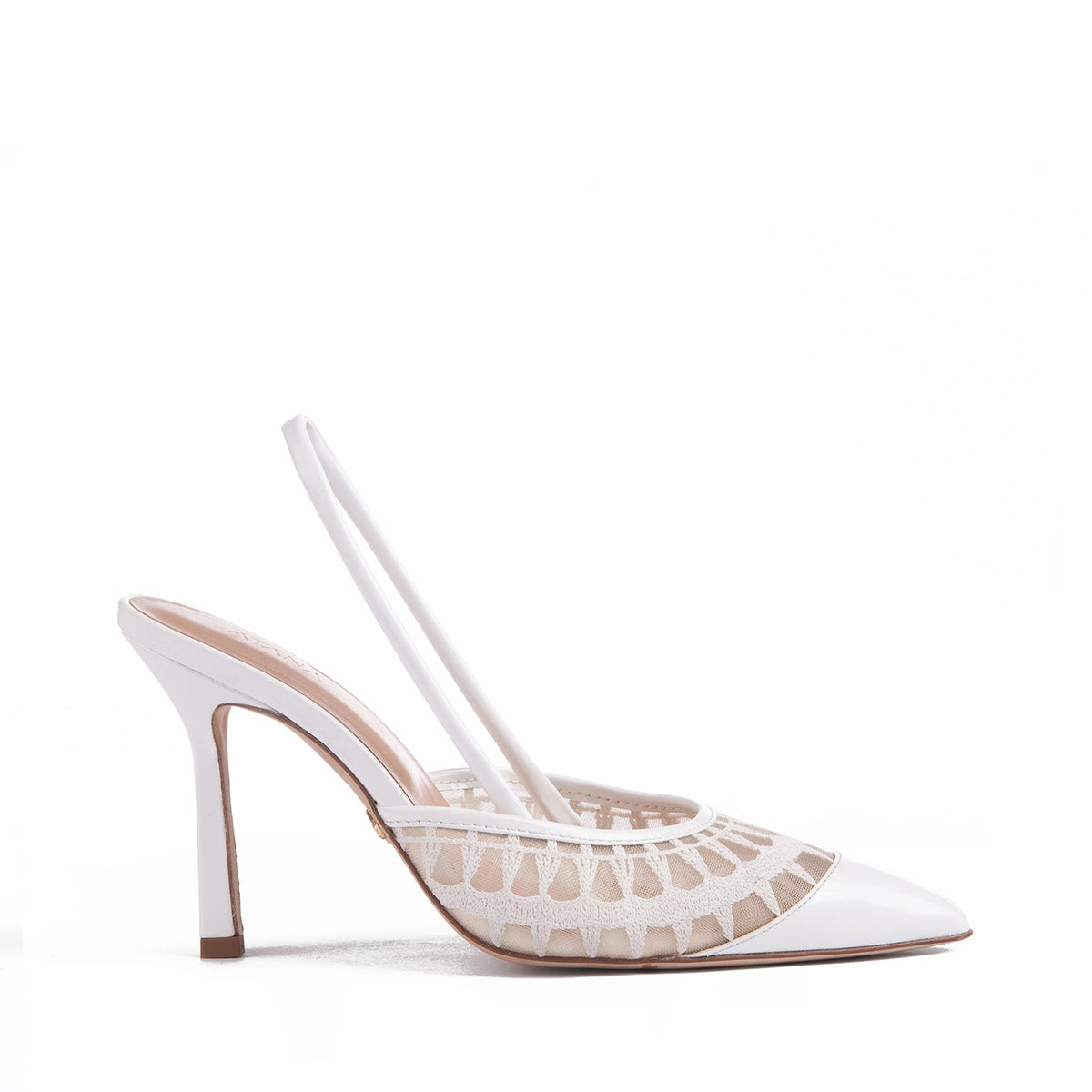 Lace Sling 95 White Patent – HOUSE OF ATANA
